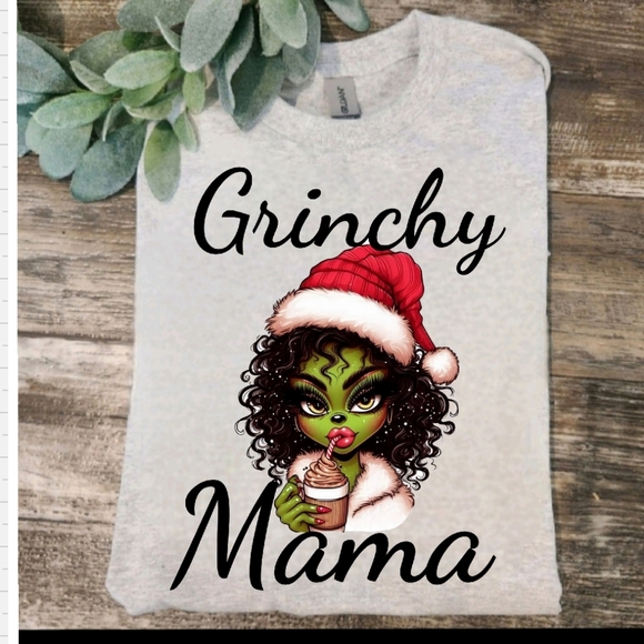 Gildan | Tops | Grinch Mama Shirt Grinchy Mom Christmas Holiday Cute ...